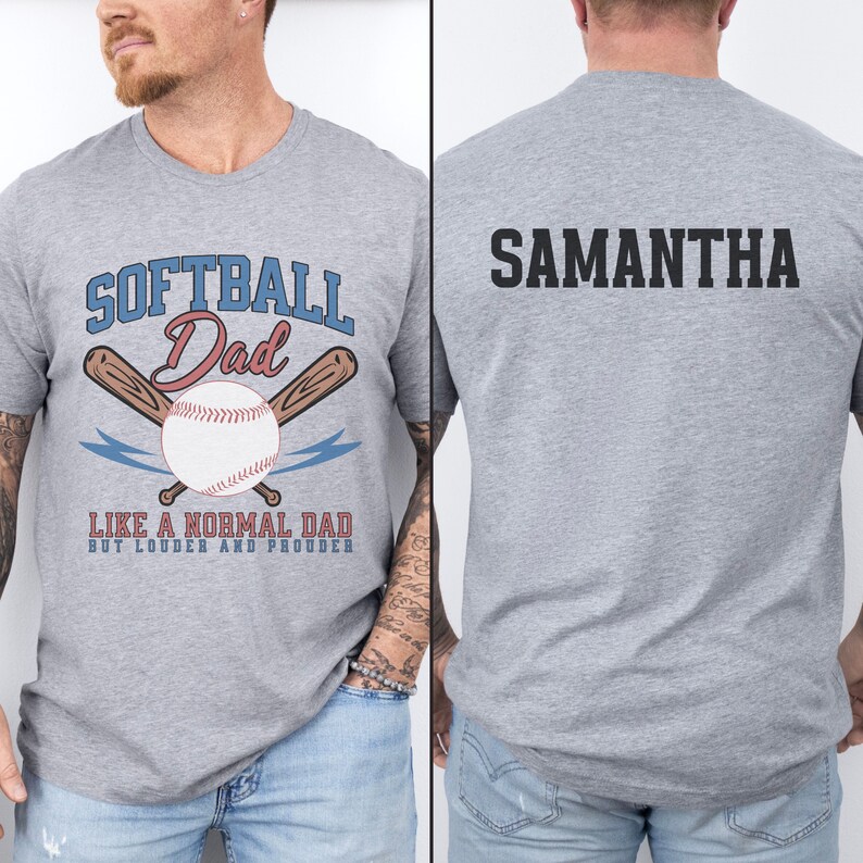 Personalized Softball Dad Shirt, Custom Softball Shirt for Him ...