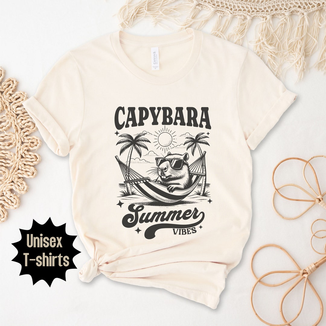 Capybara Shirt, Capybara Crewneck, Summer Vibes Tshirt, Capybara Tshirt ...
