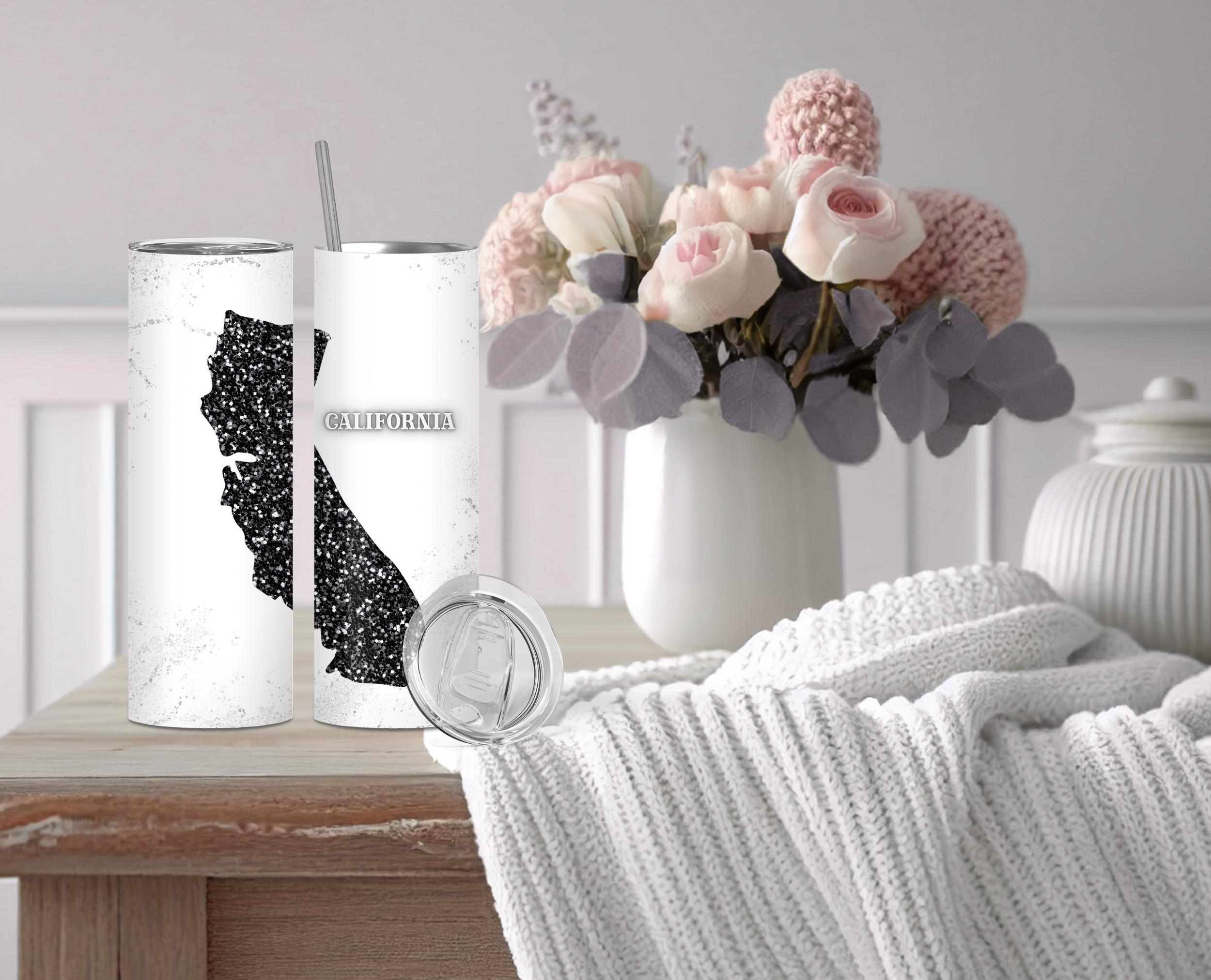 California Black Glitter Tumbler Wrap - DIGITAL DOWNLOAD - Abgl - Etsy