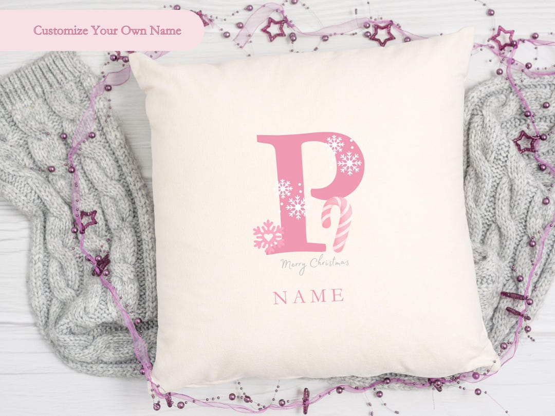 Pink Personalized Christmas Letter P - Customisable Digital Download ...