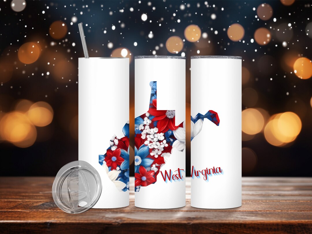 Floral West Virginia Tumbler Wrap DIGITAL DOWNLOAD for Sublimation 20oz ...