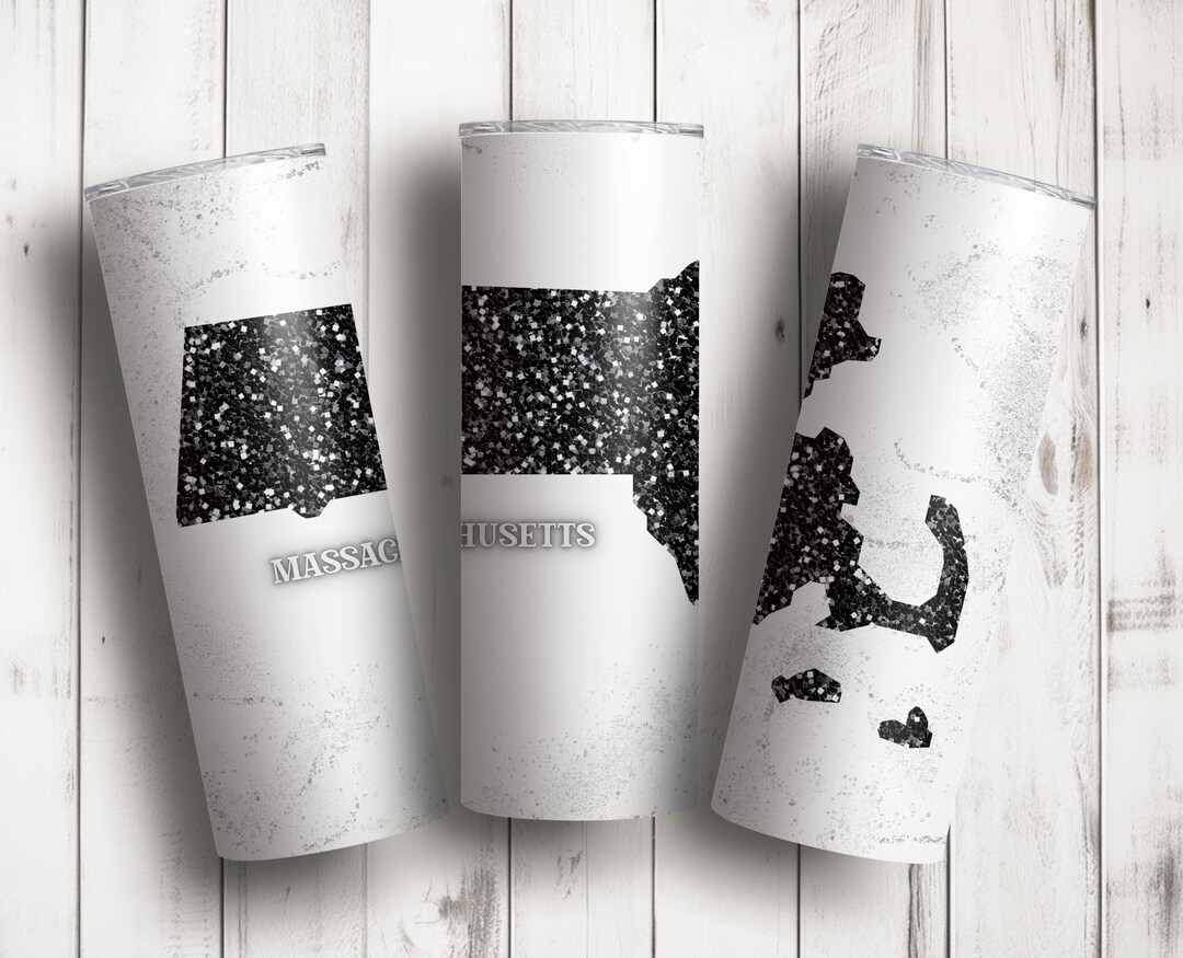 Massachusetts Black Glitter Tumbler Wrap - DIGITAL DOWNLOAD - Abgl - Etsy