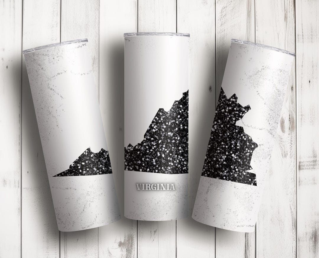 Virginia Black Glitter Tumbler Wrap - DIGITAL DOWNLOAD - Abgl - Etsy