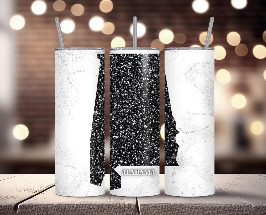 Alabama Black Glitter Tumbler Wrap - DIGITAL DOWNLOAD - Abgl - Etsy