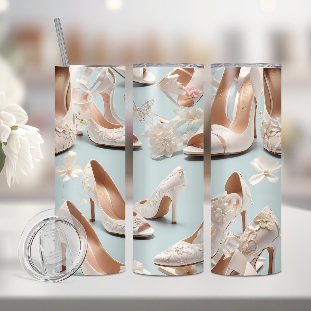 Blue Wedding Shoes Tumbler Wrap DIGITAL DOWNLOAD for Sublimation 20 Oz ...