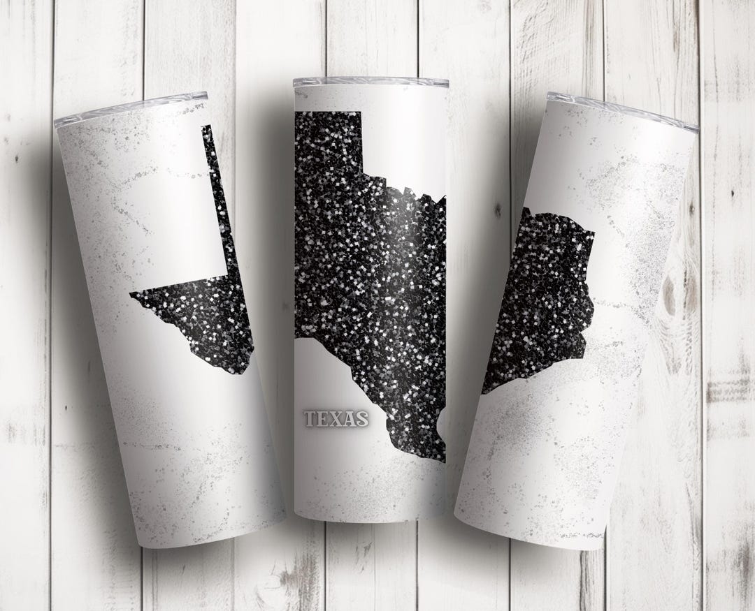 Texas Black Glitter Tumbler Wrap - DIGITAL DOWNLOAD - Abgl - Etsy