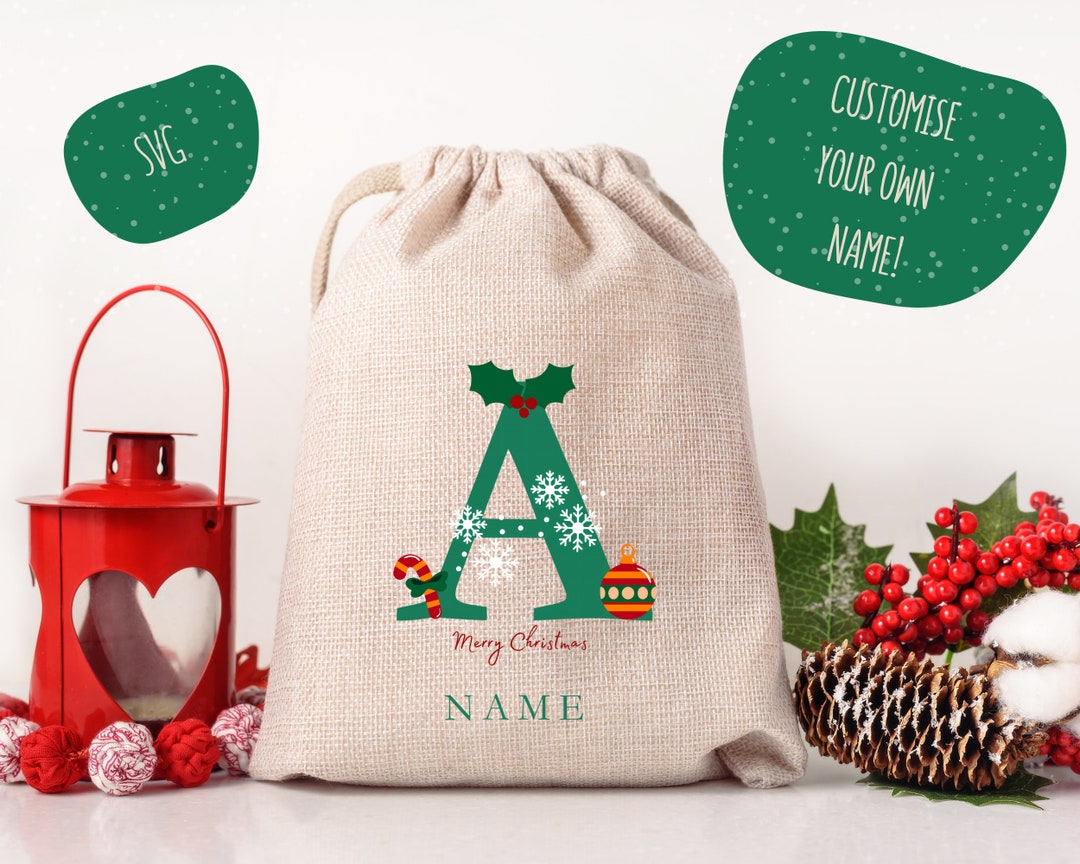 Personalised Christmas Monogram Letter A Personalized Name DIGITAL ...