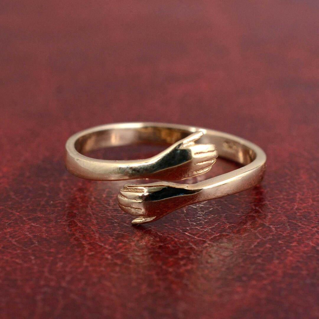 Love Hug Ring ,gold Love Hugging, Hand Stackable Ring, Couple Ring ...