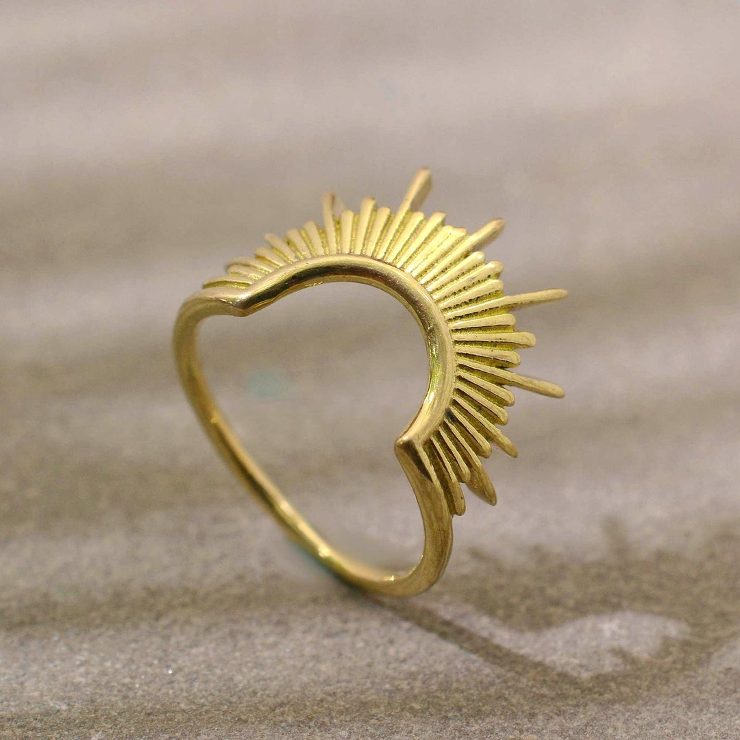 Sun Ring – Gold Sunburst Ring, Rising Sun Jewelry, Praise the Sun Ring ...