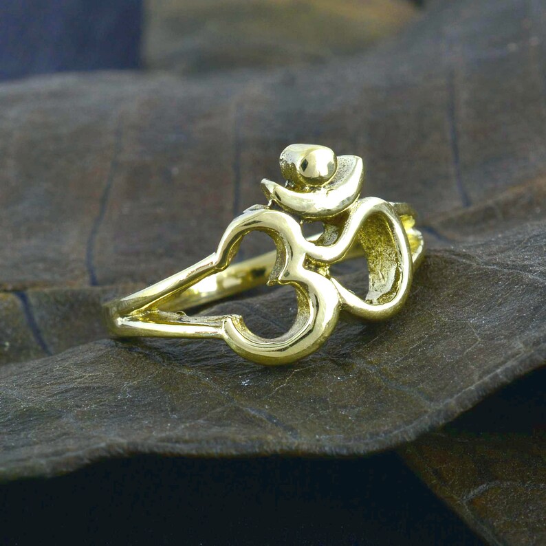 Om Symbol Gold Ring, Om Meditation Ring, Om Mantra Ring, Bohemian Om ...