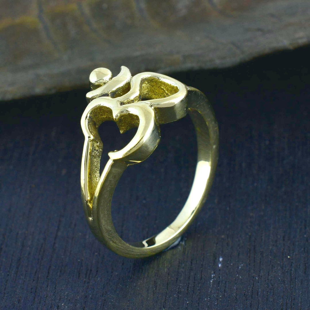 Om Symbol Gold Ring, Om Meditation Ring, Om Mantra Ring, Bohemian Om ...