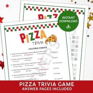 Pizza Trivia Game, Pizza Quiz, Pizza Party Game, Printable Pizza Party ...