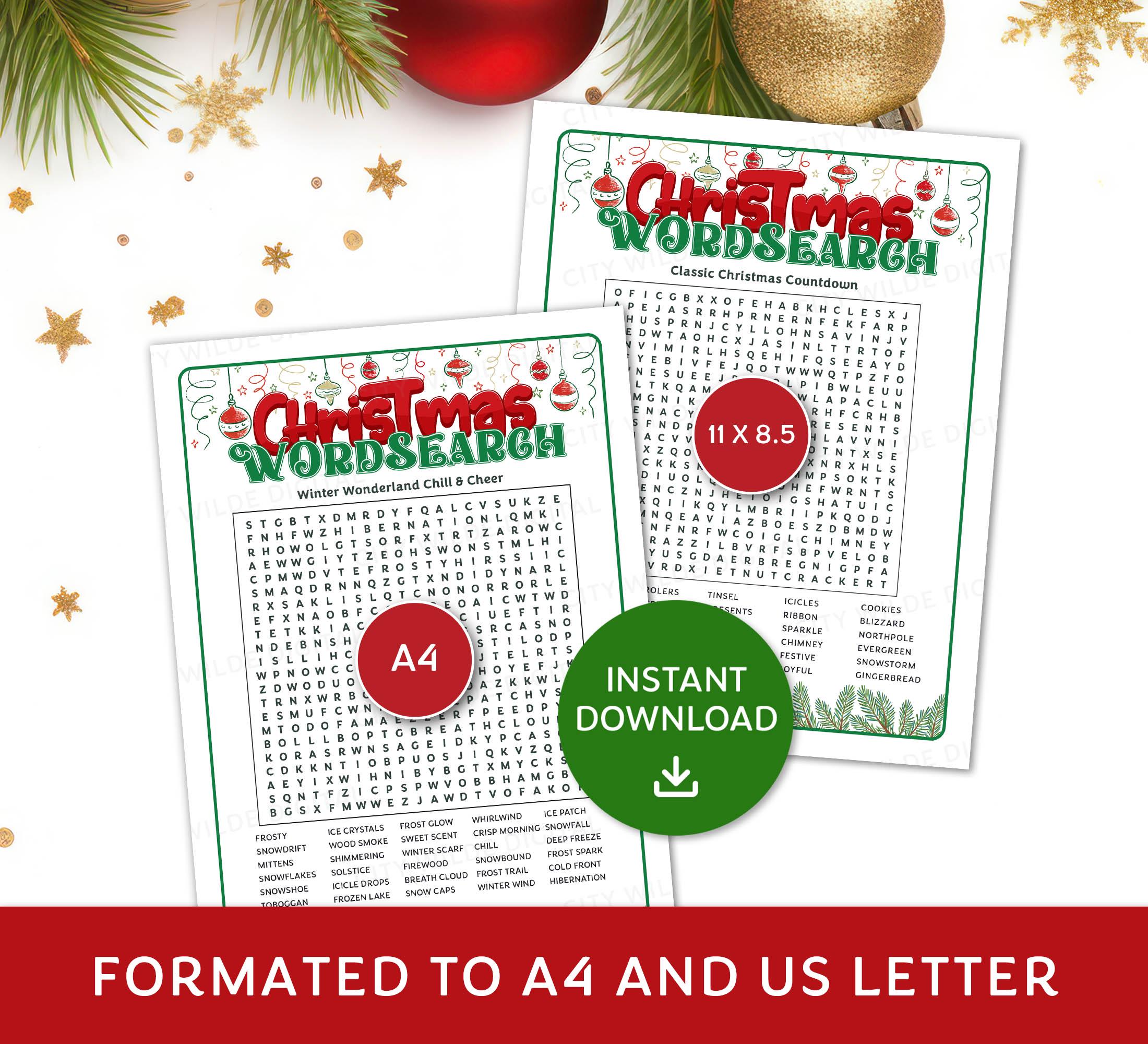 Christmas Word Search Bundle, Christmas Word Games, Festive Word Search ...