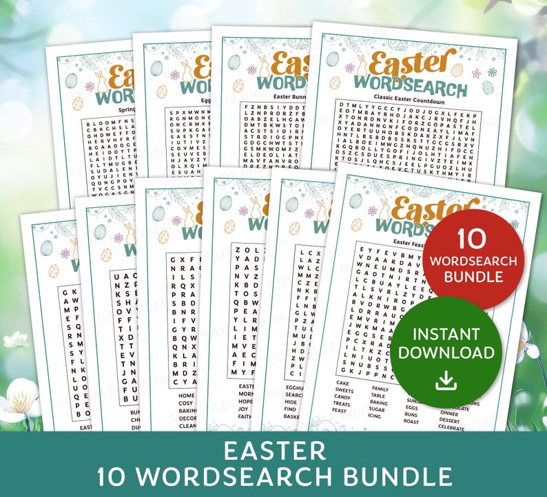 Easter Word Search Bundle, Easter Word Games, Easter Word Search Game ...