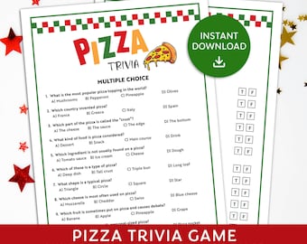 Pizza Trivia Game, Pizza Quiz, Pizza Party Game, Printable Pizza Party ...