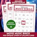 Movie Music Bingo Game With Spotify Playlist, Movie Night Bingo, Movie ...