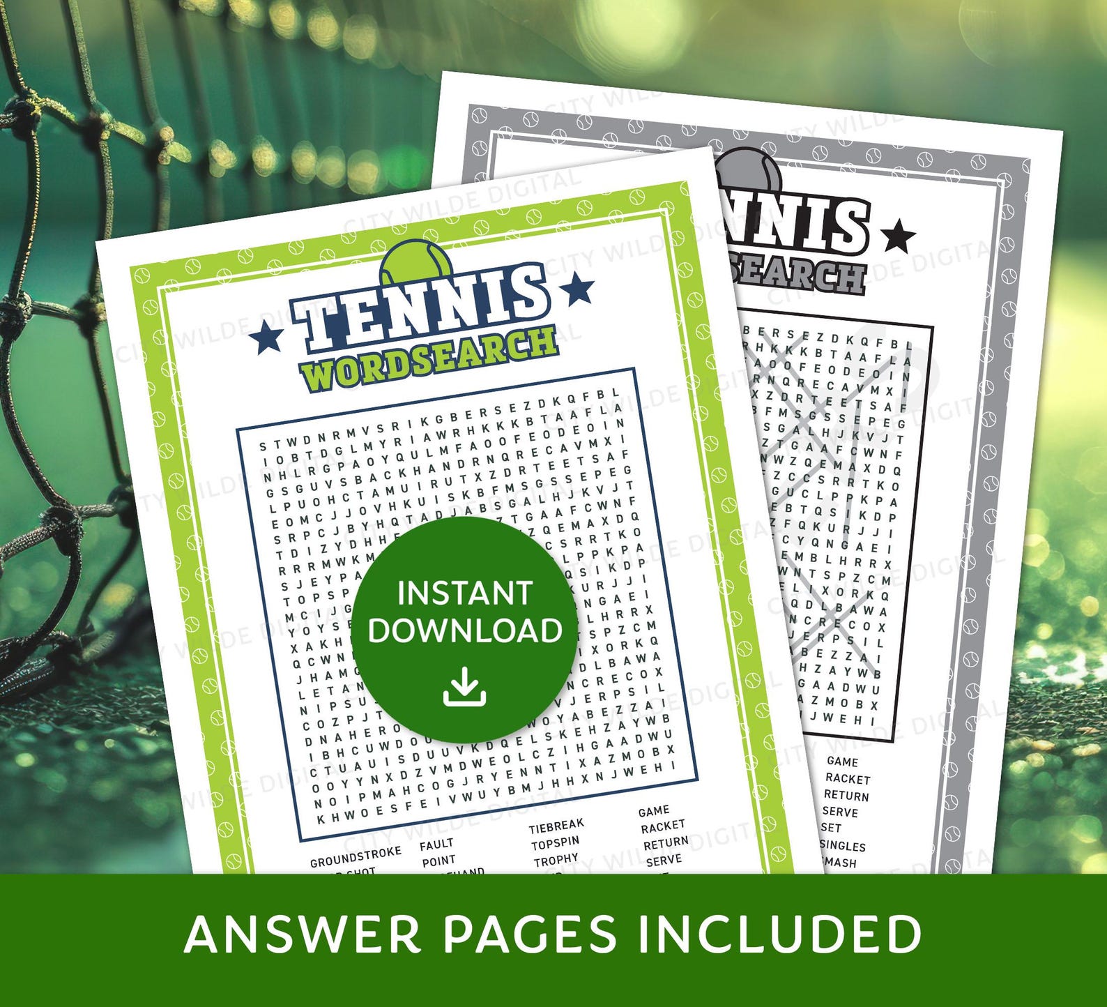 Tennis Word Search, Tennis Party Games, Sports Day Game, Tennis ...