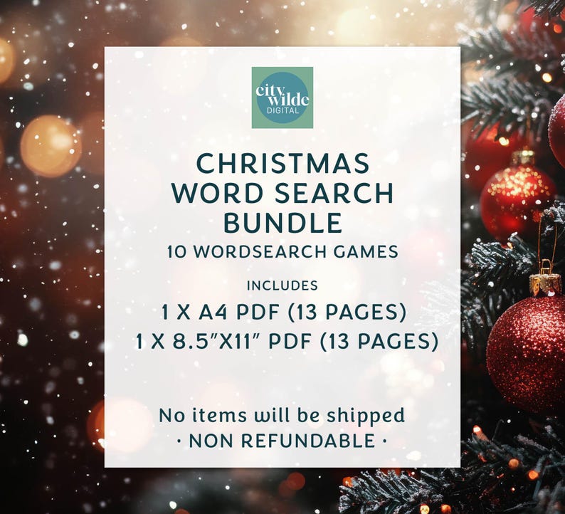Christmas Word Search Bundle, Christmas Word Games, Festive Word Search ...