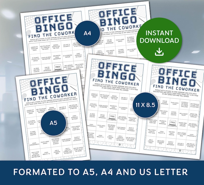 Coworker Bingo Printable, Office Bingo, Work Bingo, Find a Coworkers ...