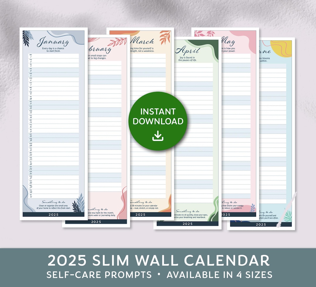 2025 Wall Calendar, 2025 Birthday Calendar, Printable Wall Planner ...