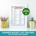 Printable Summer Bucket List, Summer Activity Ideas, Summer Break ...