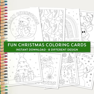 Christmas Coloring Cards for Kids - Kids Art Craft, Christmas Card ...