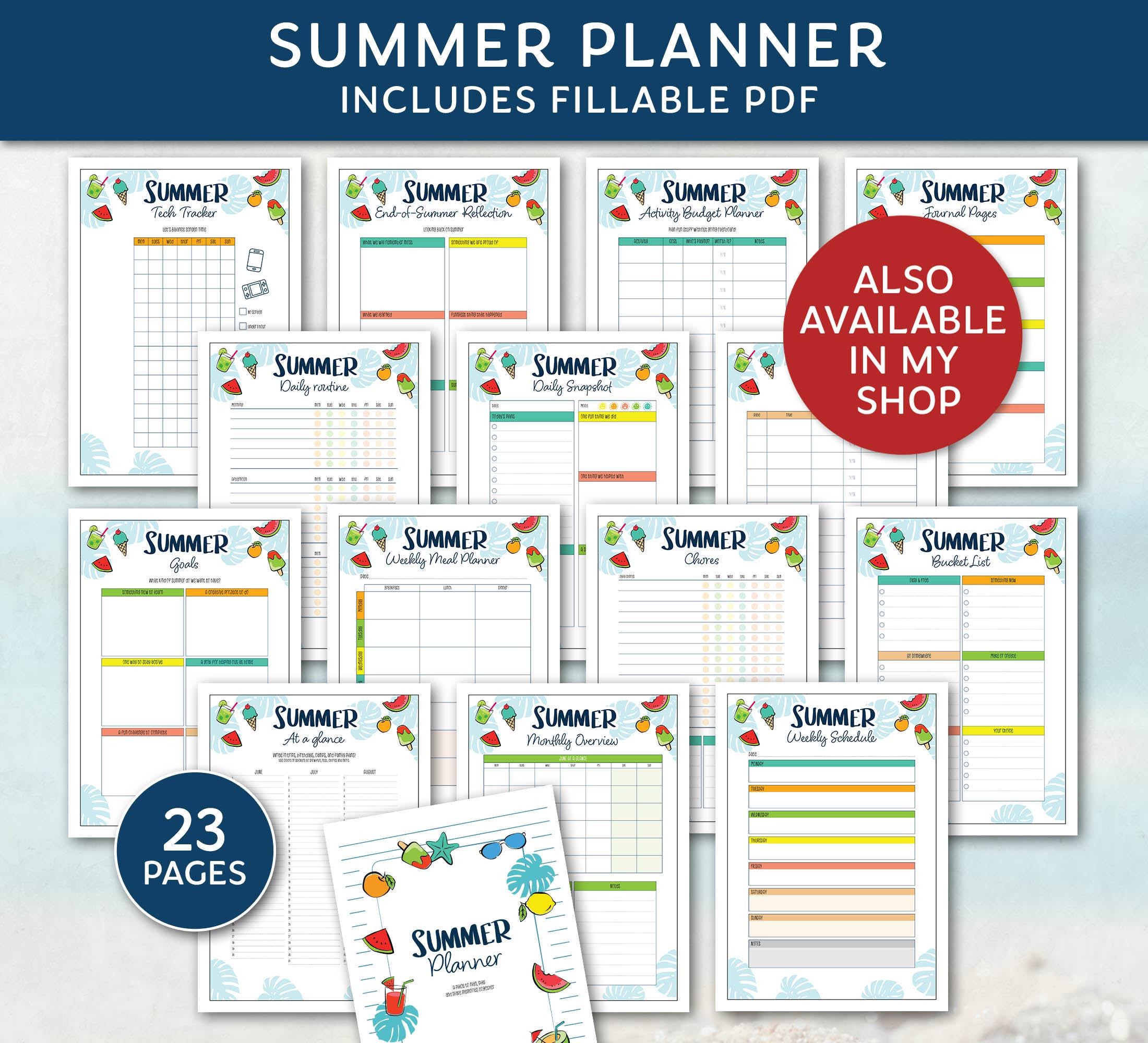 Summer Activity Placemat, Printable Summer Party Coloring Activity ...