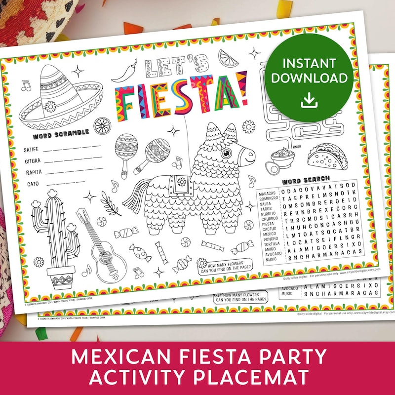 Fiesta Birthday Party Activities - Etsy
