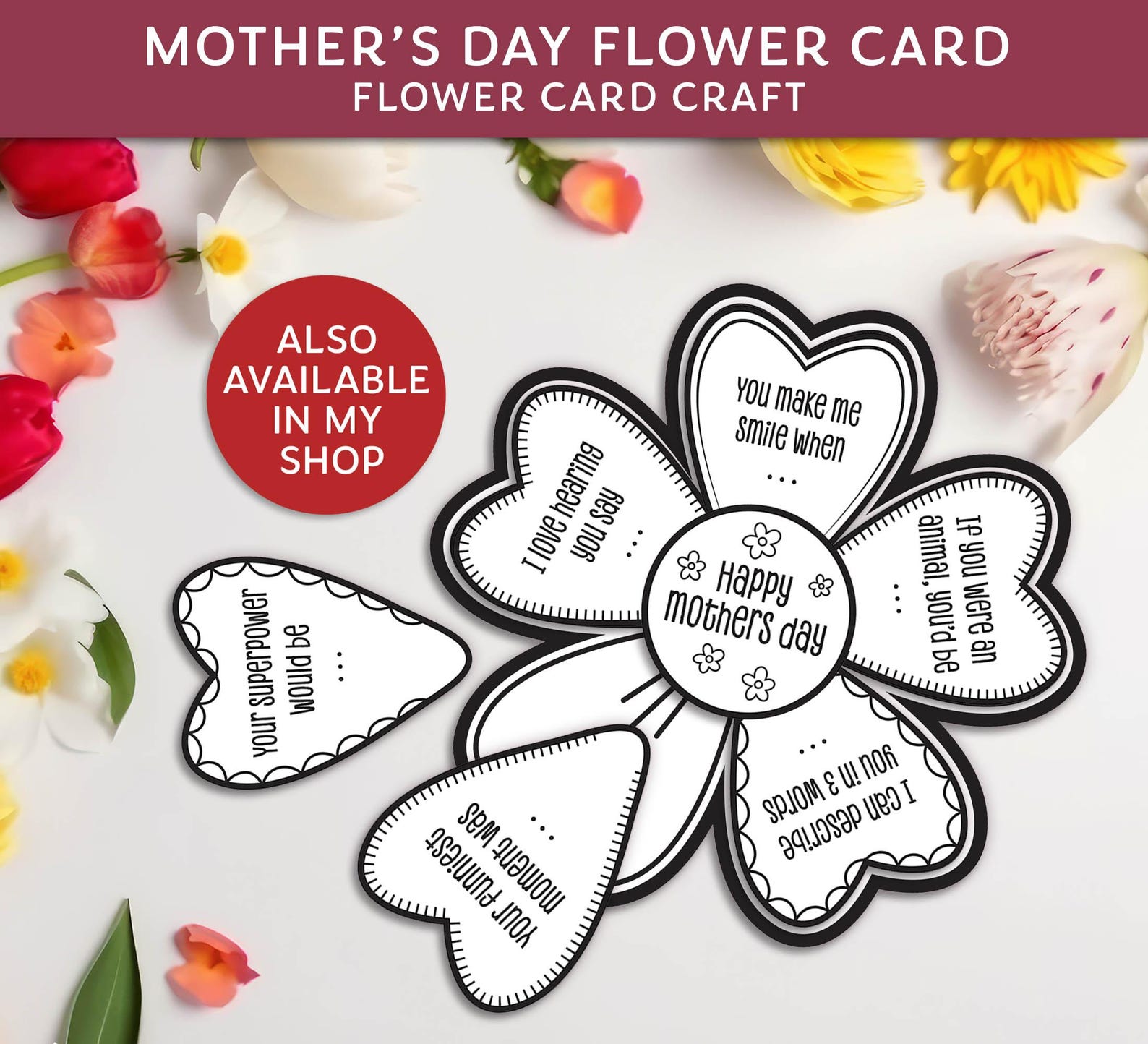Mother's Day Printable, All About My Mum, Mothers Day Gift, Card for ...