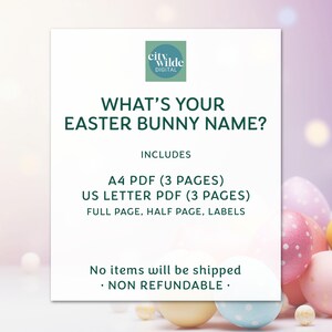 Whats Your Easter Bunny Name, Printable Party Game, Bunny Name Game ...