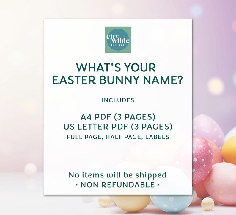 Whats Your Easter Bunny Name, Printable Party Game, Bunny Name Game ...