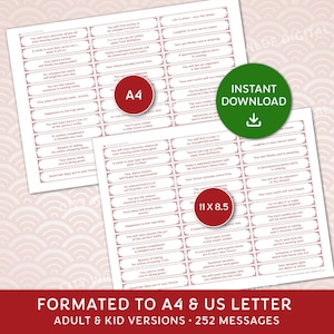 Printable Fortunes Messages, Chinese Fortune Messages, DIY Fortune ...