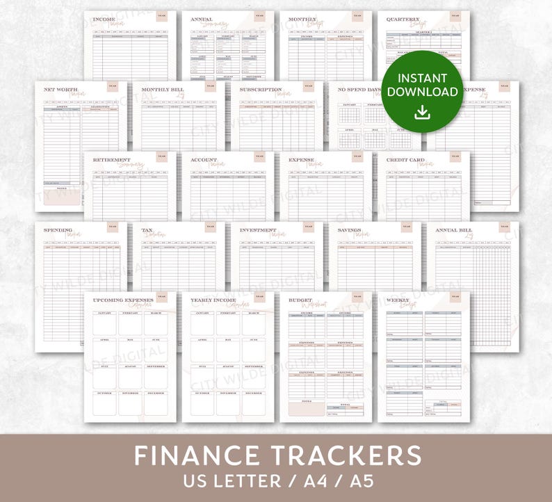 Printable Budget Planner, Bullet Journal Bundle, Money Management ...