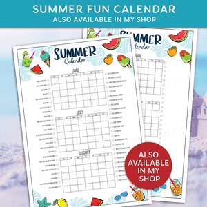 Printable Summer Bucket List, Summer Activity Ideas, Summer Break ...