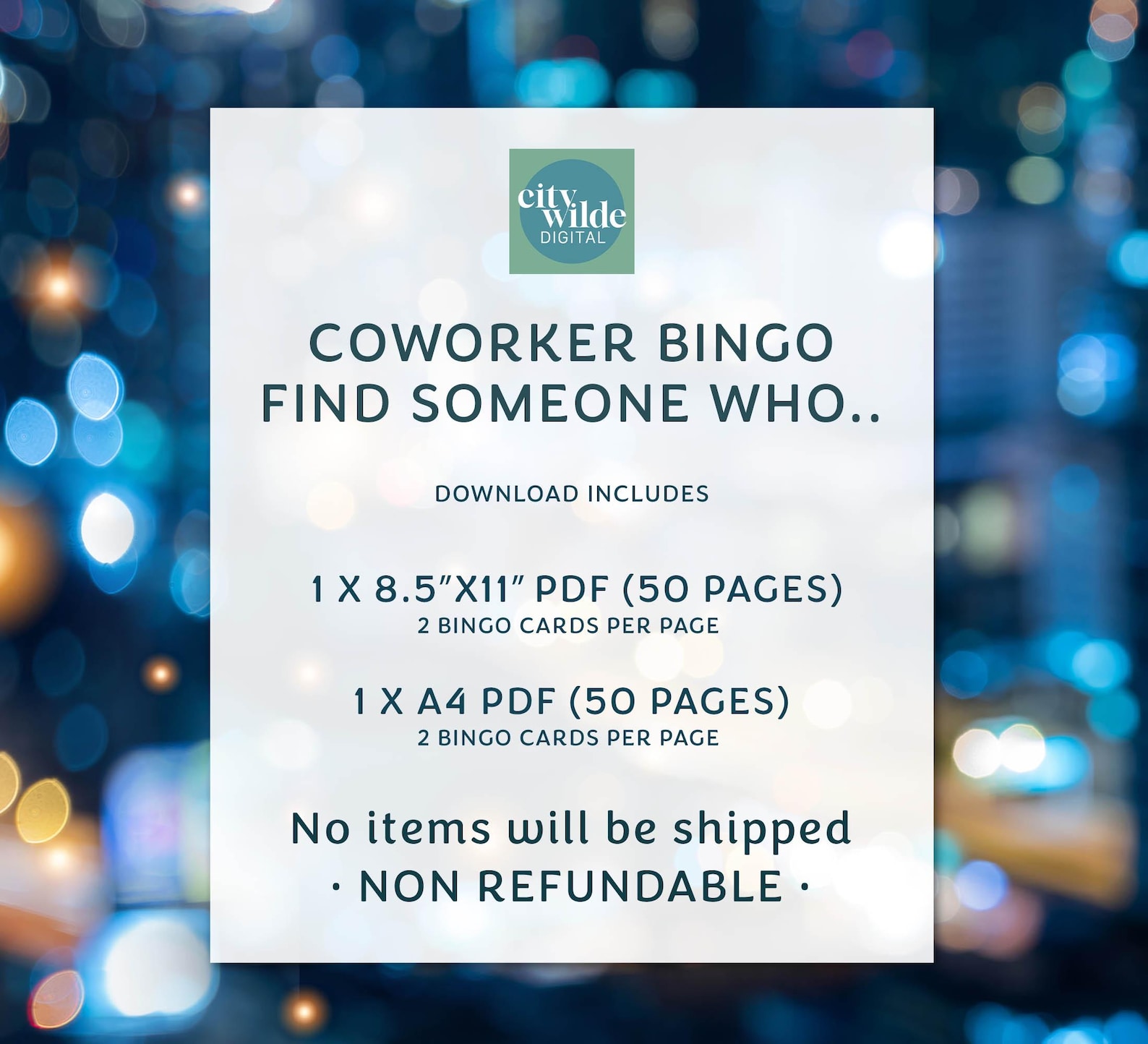 Coworker Bingo Printable, Office Bingo, Work Bingo, Find a Coworkers ...