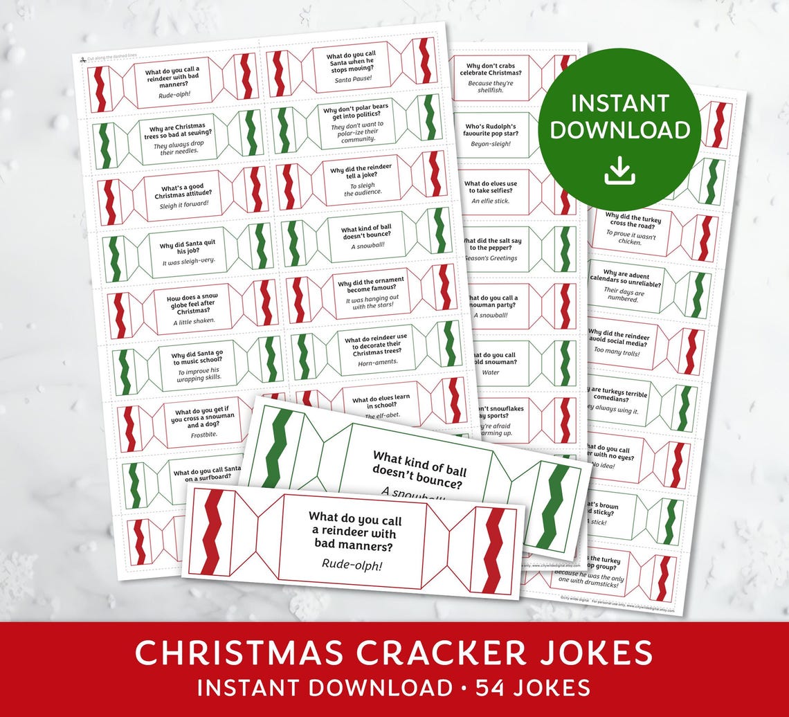 Christmas Jokes, Cracker Jokes, Christmas Cracker Fillers, Christmas ...