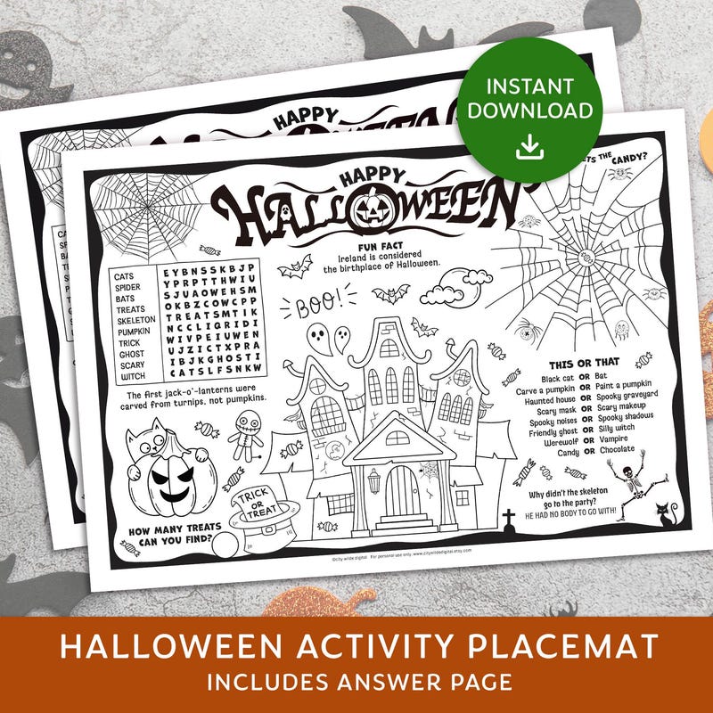 Halloween Placemat - Etsy