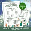 Camping Name Game Printable, What's Your Camping Name Game, Name ...