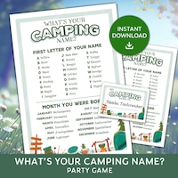 Camping Name Game Printable, What's Your Camping Name Game, Name ...