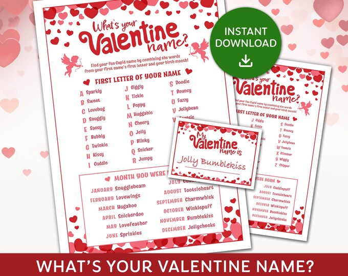 What’s Your Cupid’s Name? Game, Printable Valentine’s Day Party ...