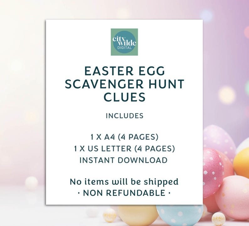 Easter Scavenger Hunt, Easter Egg Hunt With Clues, Indoor Easter ...