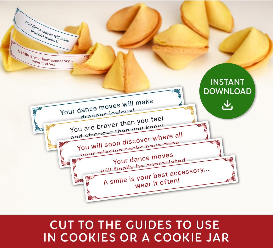 Printable Fortunes Messages, Chinese Fortune Messages, DIY Fortune ...