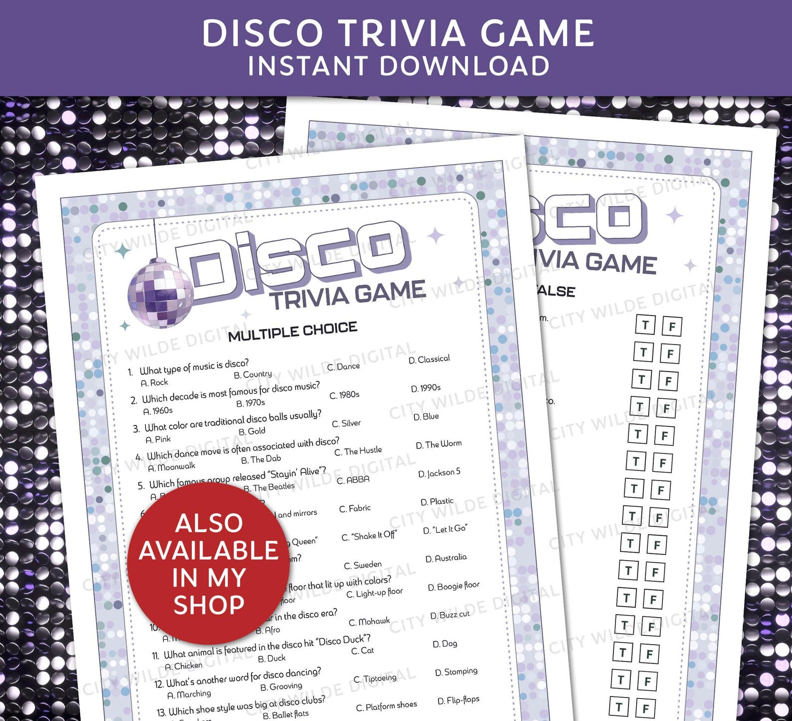 What is Your Disco Name, Printable Disco Party Game, Disco Party, Disco ...