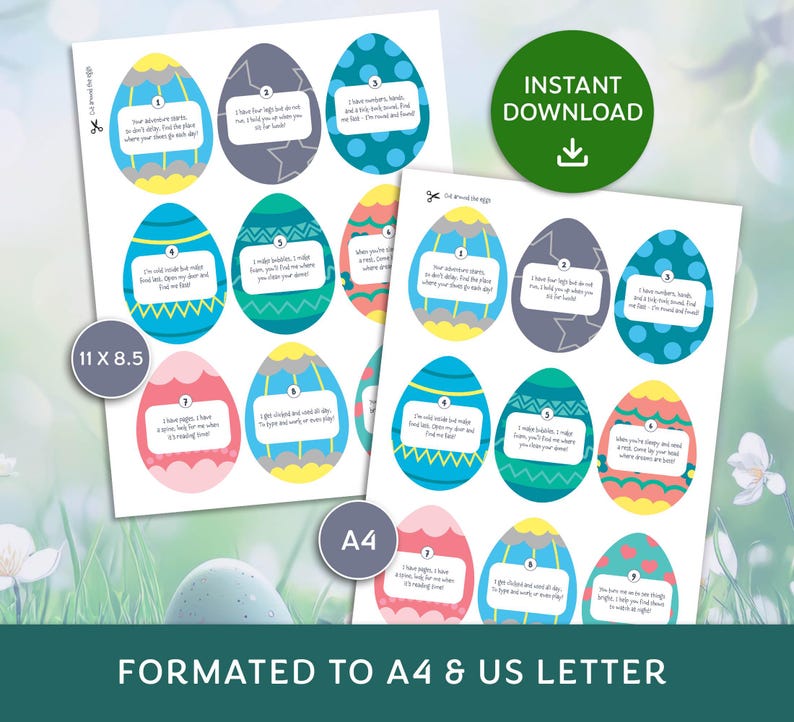 Easter Scavenger Hunt, Easter Egg Hunt With Clues, Indoor Easter ...