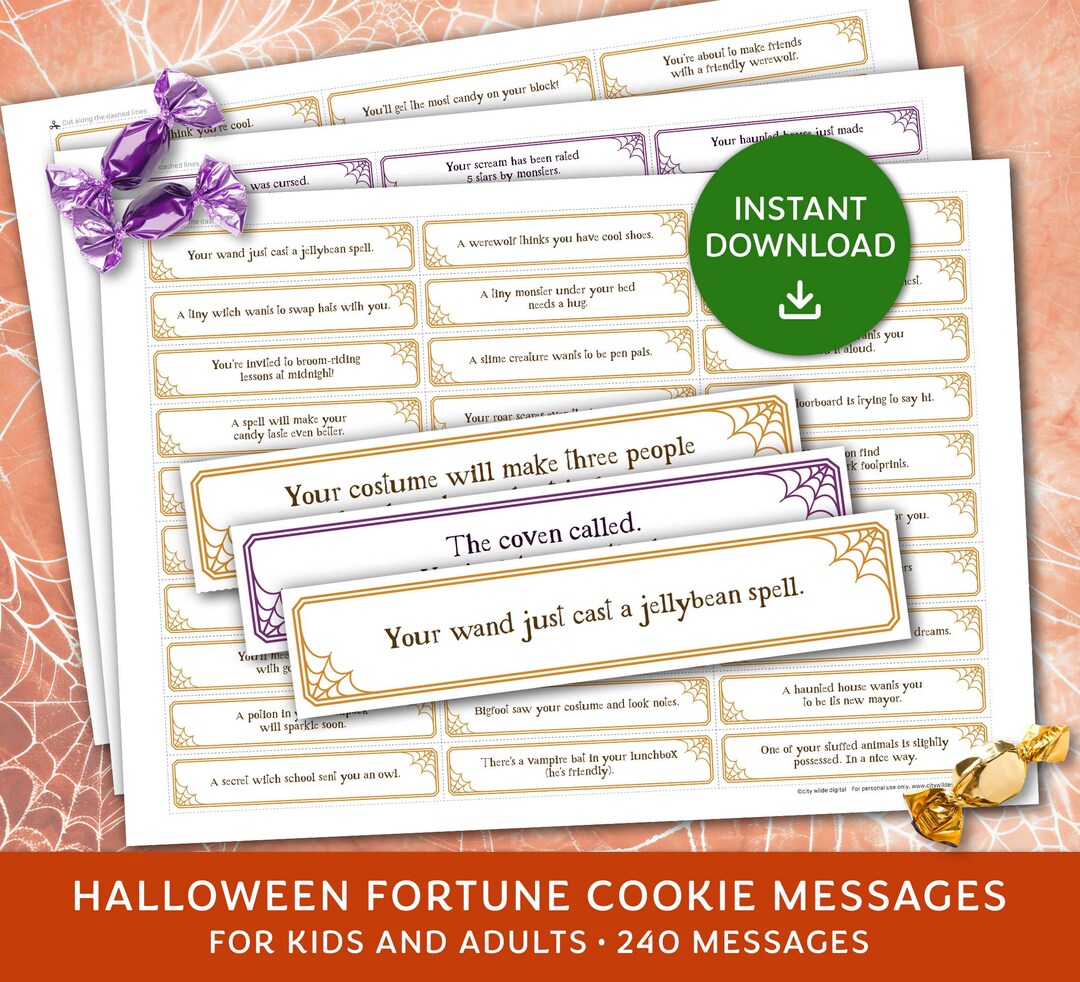 Halloween Fortunes Cookie Message for Kids and Adults, Trick or Treat ...