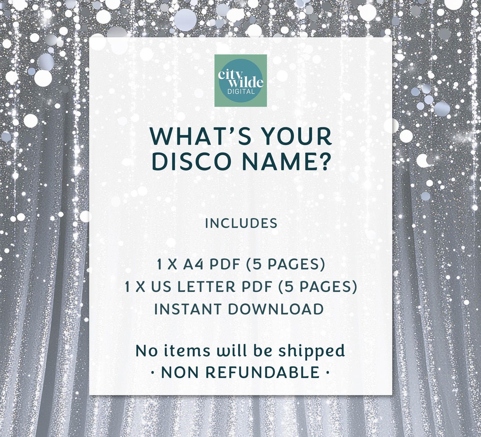 What is Your Disco Name, Printable Disco Party Game, Disco Party, Disco ...