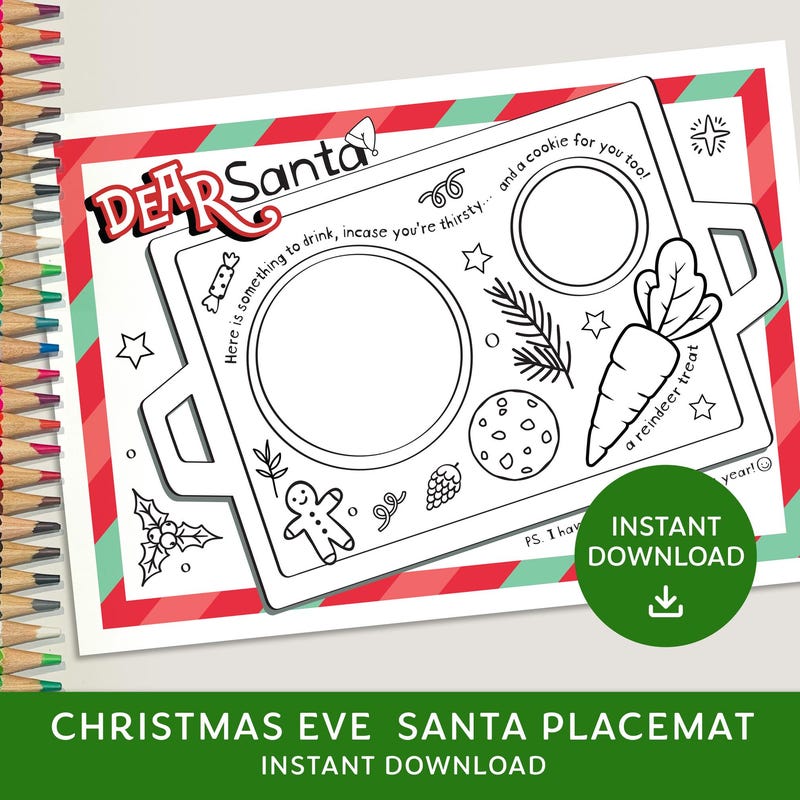 Dear Santa Placemat - Etsy
