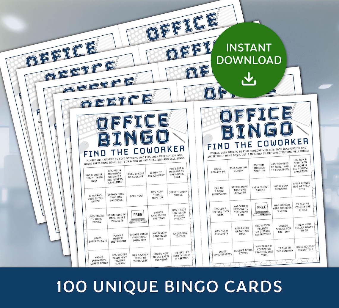 Coworker Bingo Printable, Office Bingo, Work Bingo, Find a Coworkers ...