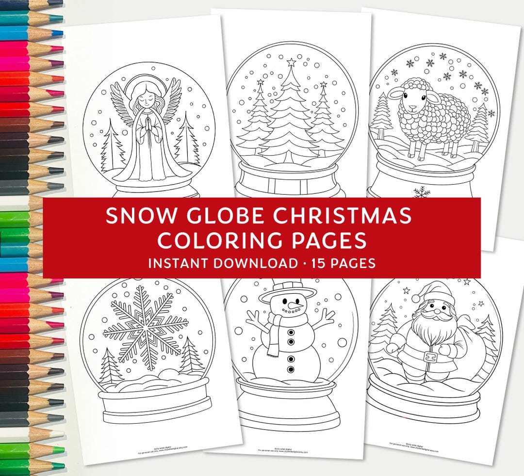 Christmas Snow Globe Coloring Pages, Snow Globe Coloring Pages for Kids ...