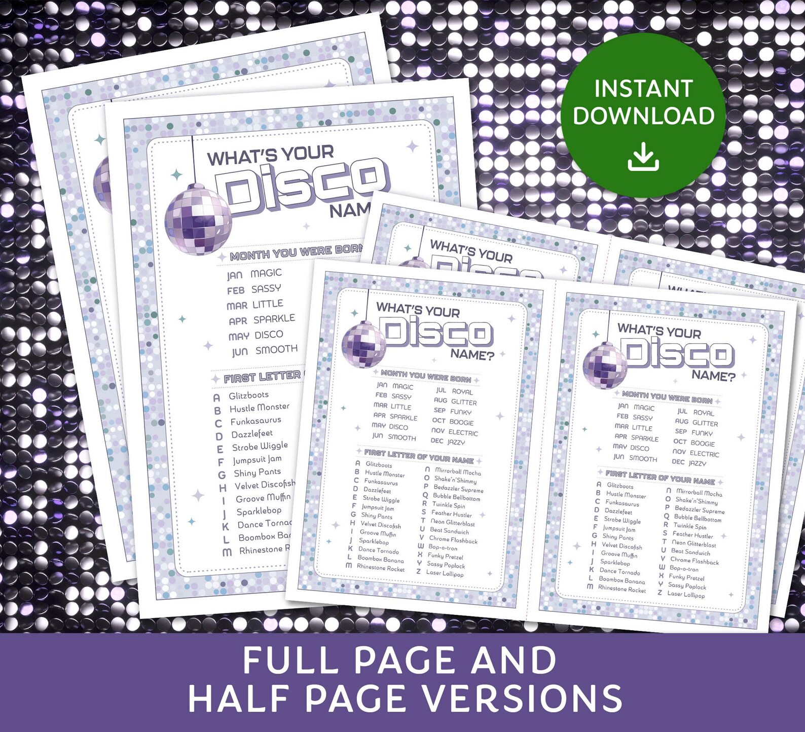 What is Your Disco Name, Printable Disco Party Game, Disco Party, Disco ...